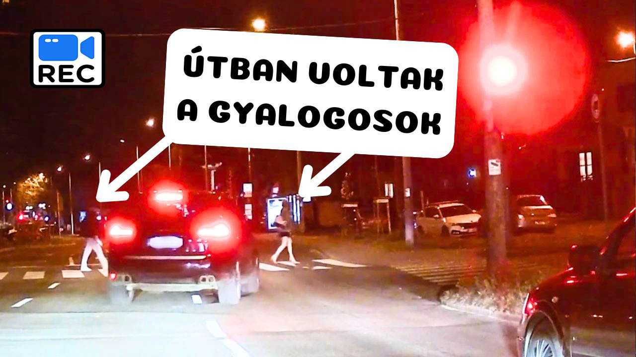 ÚTBAN VOLTAK A GYALOGOSOK egy, bpiautosok, budapest, fedélzeti kamera - Videa