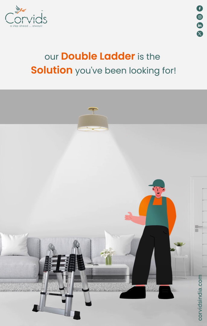 Climb Smart with the Compact, aluminium ladder, corvids india, folding ...